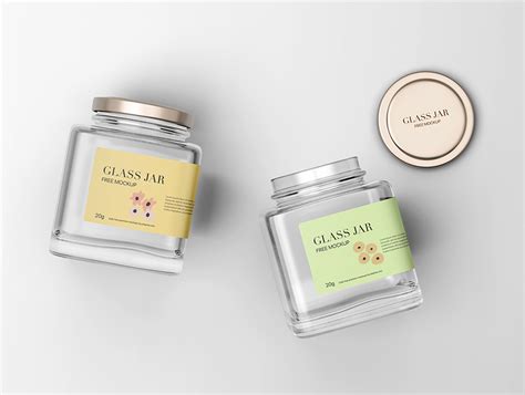 Free Square Glass Jar Mockup Ocean Mockups