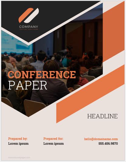 Conference Paper Cover Page Designs Download Edit And Print