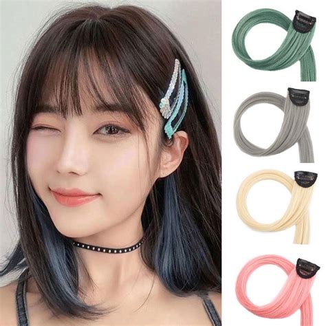 Jual Wig Rambut Palsu Wanita Pemanjang Rambut Palsu Warna Jepit Lurus