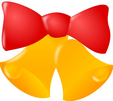 Колокольчик золотой с бантом ПНГ на Прозрачном Фоне • Скачать Png