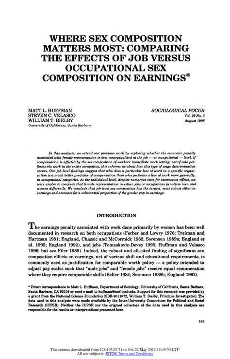 Pdf Where Position Matters Most Comparing The Effects Of Job