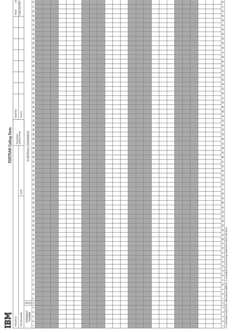 Vintage Ibm Fortran Coding Form Ibm Black And White Computers