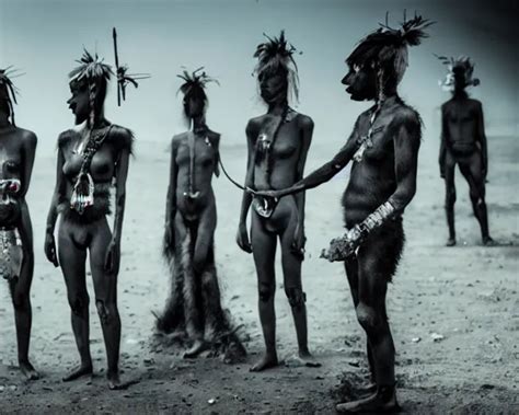 A Tribe Of Isolated Cyborgs Photographed By National Stable Diffusion