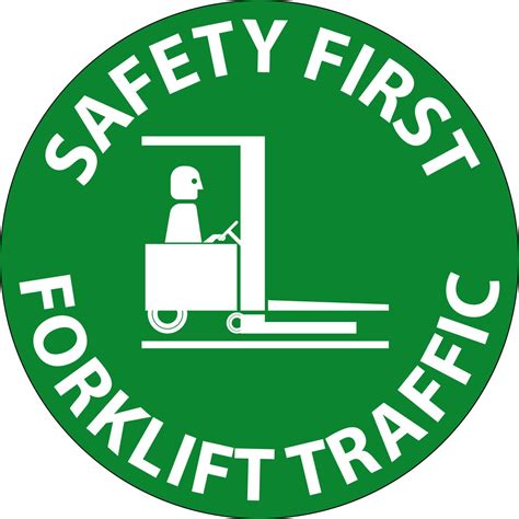 Safety First Forklift Traffic Floor Sign On White Background 23213389