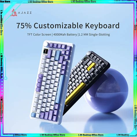 AJAZZ AK MAX Teclado Mec Nico Personalizado Tri Mode Tipo C Sem Fio Bluetooth Junta Hot