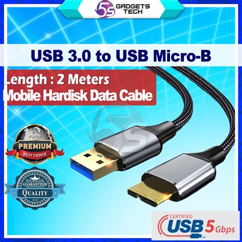 S Universal USB To USB Micro B Mobile Hard Disk Data Cable Meters Shopee Malaysia