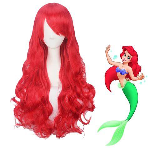 Anime The Little Mermaid Princess Ariel Wig Cosplay Costume Men Long