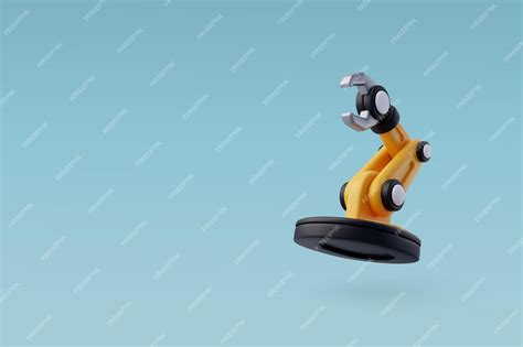 과학 및 비즈니스 기술 및 엔지니어링 개념의 3d 벡터 로봇 팔 Ai 프리미엄 벡터