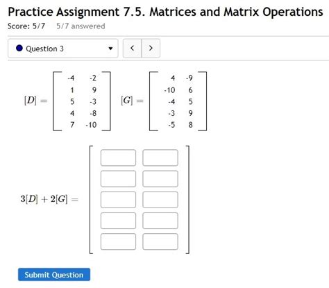 solved practice assignment 7 5 matrices and matrix