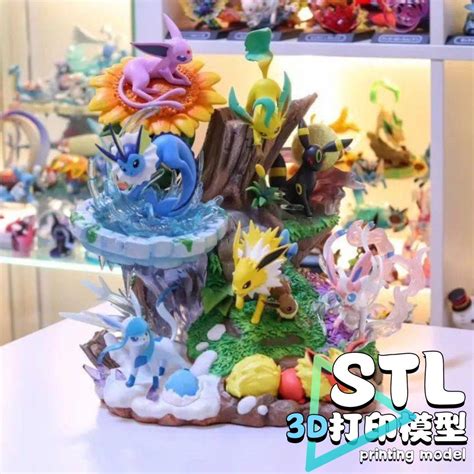 Eevee Evolution 3d Model Stl File Bundle Eevee And Evolutions For 3d
