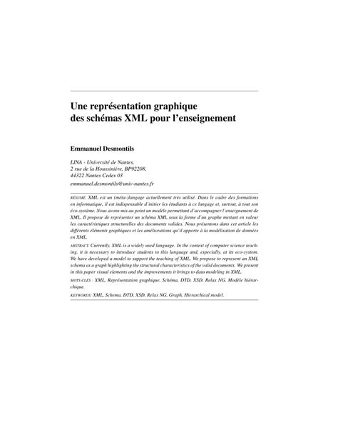 Pdf Une Représentation Graphique Des Schémas Xml Pour Lenseignement