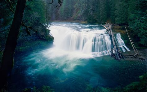 Waterfall Trees Nature River Wallpaper Coolwallpapersme