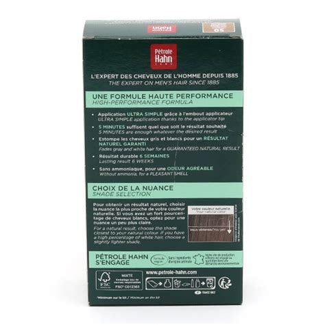 Pétrole Hahn Gel crème colorant Châtain clair Coloration cheveux homme