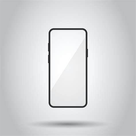 Smartphone Blank Screen Icon In Flat Style Mobile Phone Vector Illustration On White Isolated