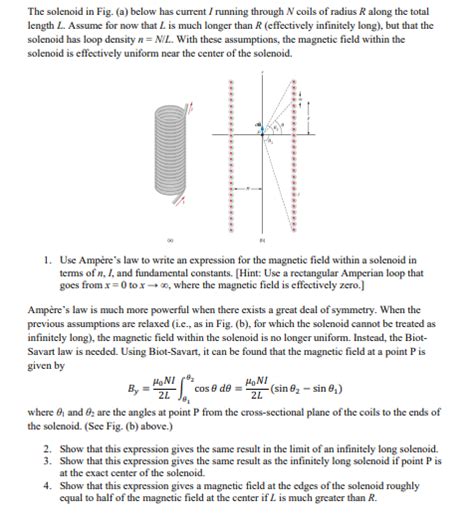 Solved The Solenoid In Fig A Below Has Current I Running Chegg