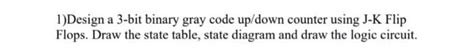 Solved 1design A 3 Bit Binary Gray Code Updown Counter