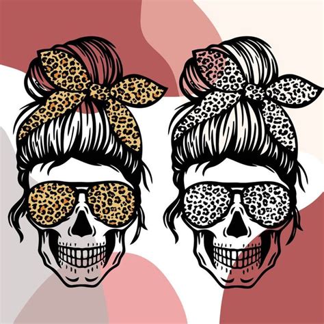 Leopard Mom Skull Svg Trendy And Stylish Design
