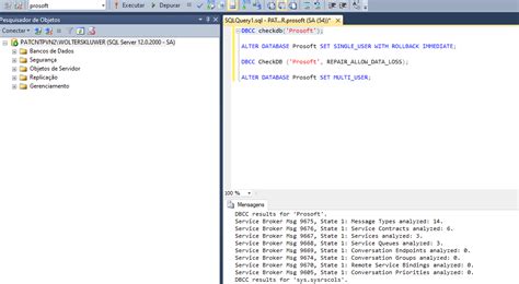 i1005 descrição internal query processor error the query processor