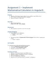Assignment1 Pdf Assignment 1 Implement Mathematical Calculators In