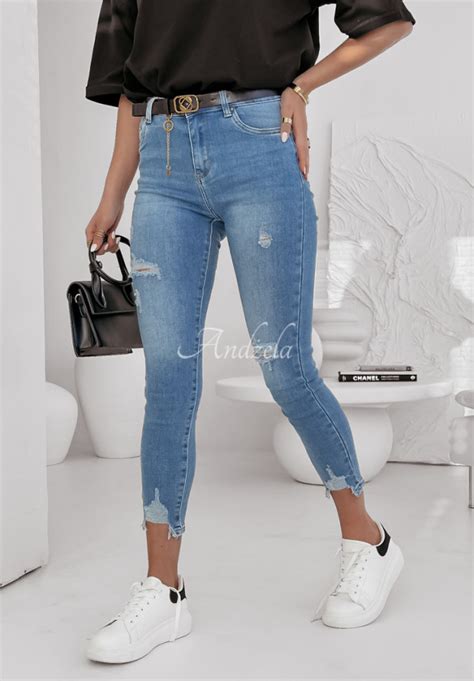 Džínsy Skinny S Odreninami I Never Lose Modré Eshop Andzela