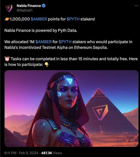 Nabla Finance Offers 1 Million Amber Points Reward For Pyth Stakers