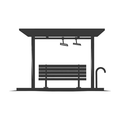 Premium Vector Silhouette Bus Stop Black Color Only
