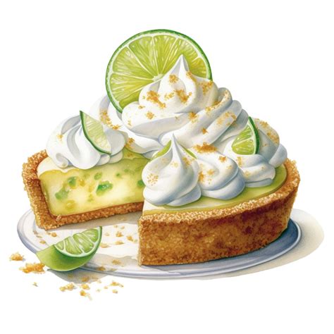 10 Watercolor Key Lime Pie Clipart Digital Instant Download Etsy