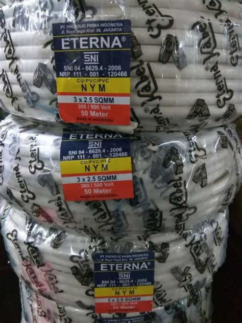 Jual Kabel Listrik Tunggal Nym 3X2 5Mm Eterna Roll 50M Di Seller