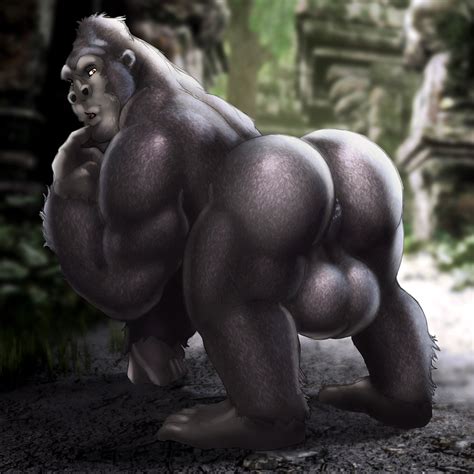 Rule 34 2020 Ape Ass Balls Black Body Black Fur Blurred Background