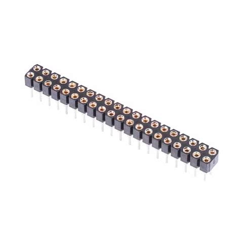 40 Pin Double Row Turned Pin Socket Connector 2 54mm The Electronics Hub