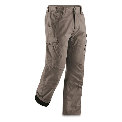 Guide Gear Mens Fleece Lined Flex Canvas Cargo Work Pants Charcoal W36