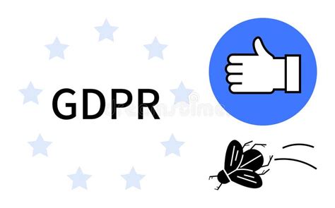 Gdpr Compliance Concept With Stars Approval Hand Icon And Data