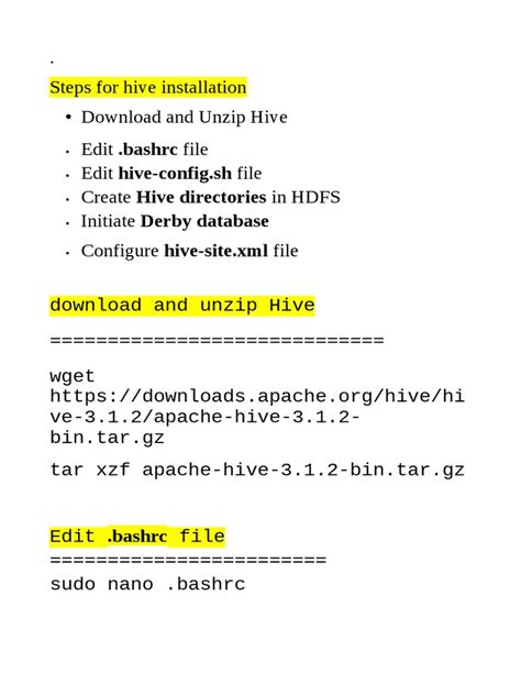 Hive Installation Guide Pdf