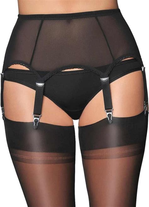 Nancies Lingerie 6 Strap Power Mesh Suspender Belt For Stockings NL61