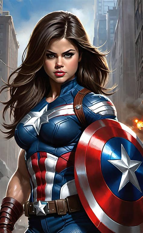 Muscular Captain America Selena Gomez By Aigeneratedmuscle On Deviantart