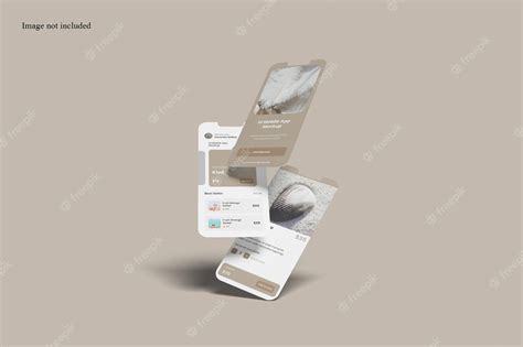Ui 디자인을 클라이언트에게 제공하기 위한 플로팅 Ui 화면 목업 프리미엄 Psd 파일
