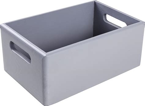 Creative Deco Caisse Bois Rangement Gris 30 X 20 X 13 Cm 1cm