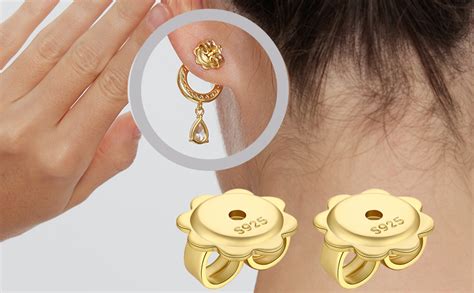 Amazon Jiahanzb Gold Earring Backs Earring Backs Gold Hypoallergenic Replacements For Stud