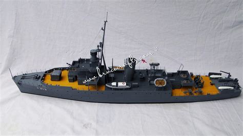 Algerine Class Minesweeper Waterline Mahogany Wooden Aircraft