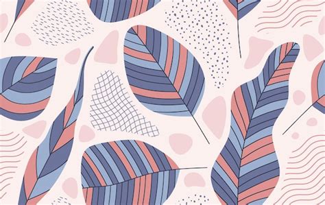 Premium Vector Seamless Repeating Pattern With Abstract Leaf Shapes