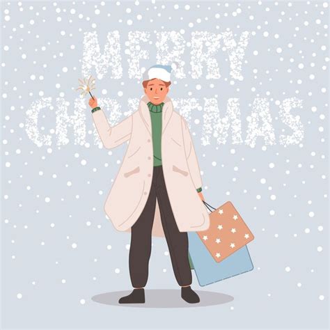 Hombre Feliz Con Regalos De Navidad Hombre Vestido Con Gorro De Papá