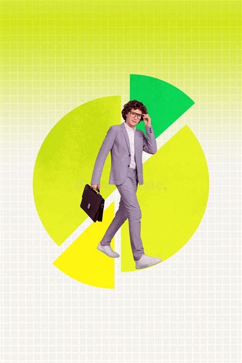 Vertical Photo Collage Of Smile Nerd Guy Wear Formal Suit Carry