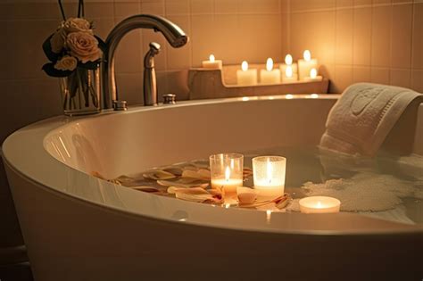 Romantic Bubble Bath With Candles