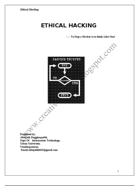 ethical hacking pdf security hacker information governance