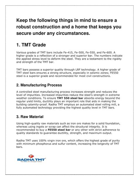 PPT 6 Fundamental Factors Consider Before Buying TMT Steel Bar
