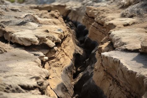 Premium Ai Image Closeup Of A Fault Line With The Two Sides Moving