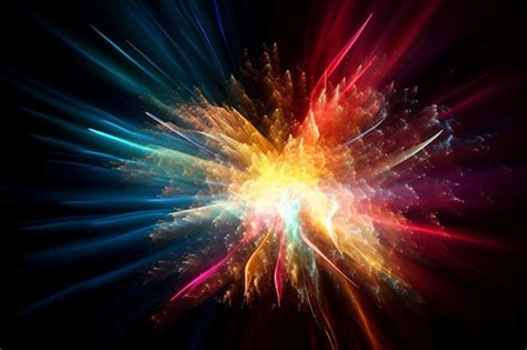 Premium Ai Image Dynamic Energy Burst With Vibrant Color And Explosive Motion Created With