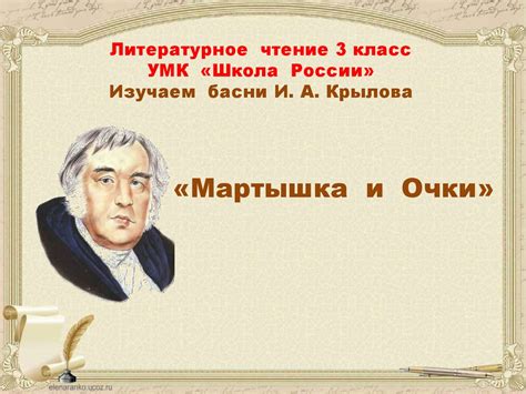 Изучаем басни И А Крылова «Мартышка и Очки презентация онлайн