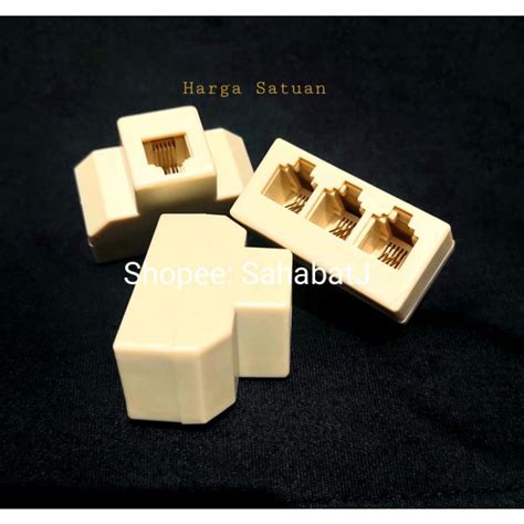 Jual Barrel Rj11 Connector 1 3 Lubang Splitter Sambungan Kabel Telepon Konektor 3 Lubang