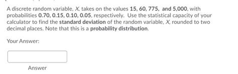 Solved A Discrete Random Variable X Takes On The Values